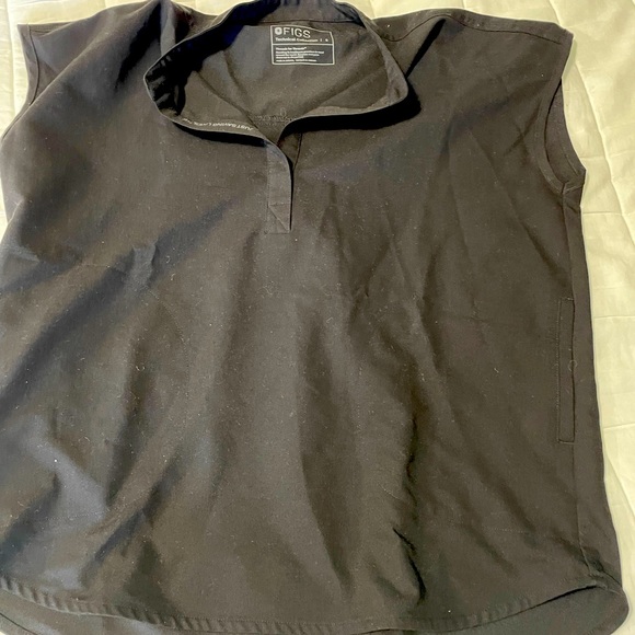Figs | Tops | Figs Black Short Sleeve Mandarin Collar Scrub Top | Poshmark